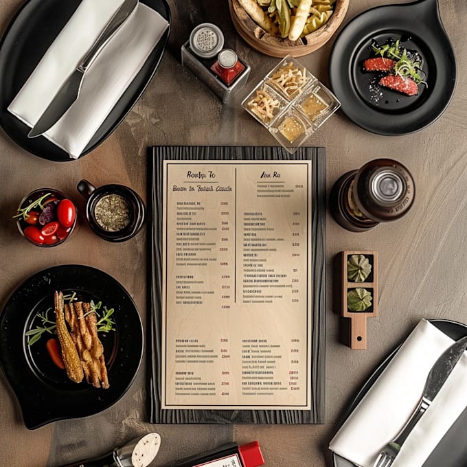 Create engaging menus for your restaurant by Dashramzi | Fiverr