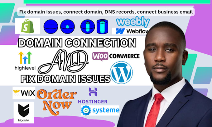 Fix domain issues, connect domain, dns records, connect business email ... Fix domain issues, connect domain, dns records, connect business email ...