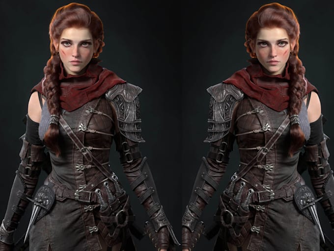 Create 3d game character, facial rig, ik fk rigging arkit blender, unreal engine by Khay_design ...