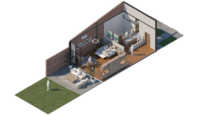 Do 3d floor plan rendering by Arqmazz | Fiverr