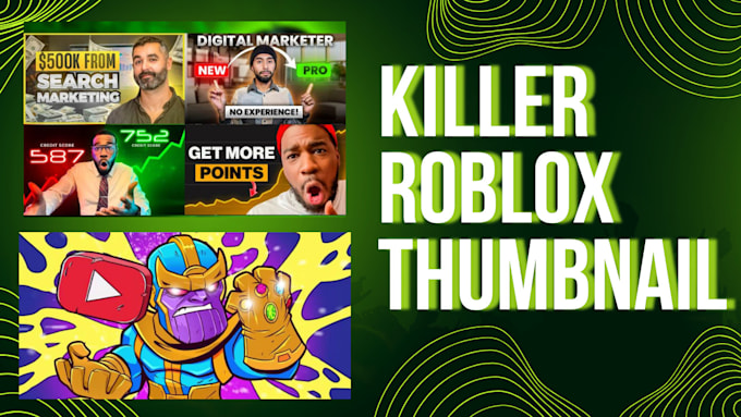 Do killer roblox thumbnail, gaming thumbnail design for you by Prograph ...