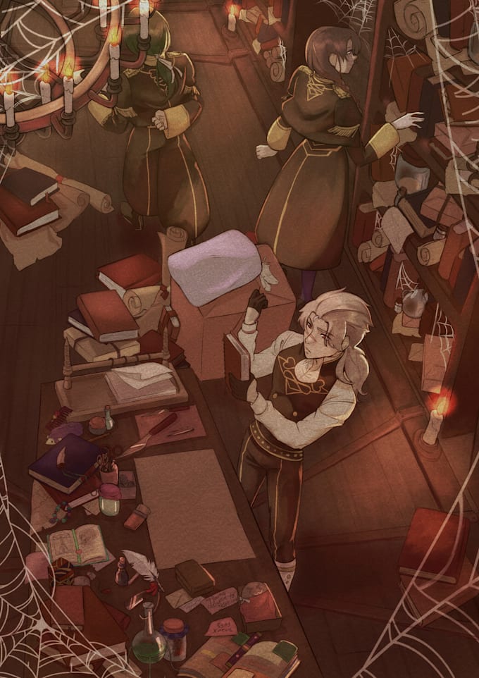 Draw a full illustration, characters and background by Lyticiaart | Fiverr