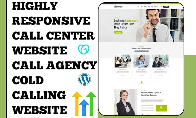 Build highly responsive call center website call agency cold calling ...
