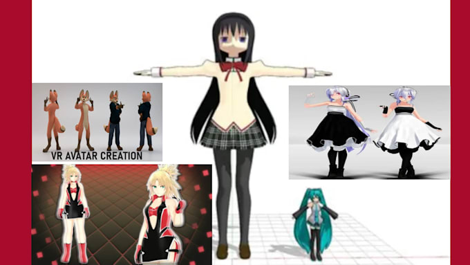 Model your character in 3d or mmd, fnf, convert or repair sfm, koikatsu ...