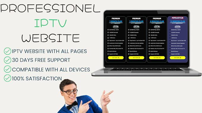 Create a professional iptv website for iptv by Abassiaboubaker | Fiverr