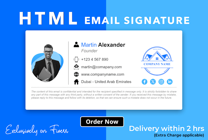 Make a modern html email signature for apple, gmail and outlook by ...