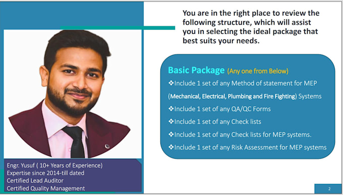 Develop a qaqc method statement for the mep system by Yusuf_qaqcexper ...