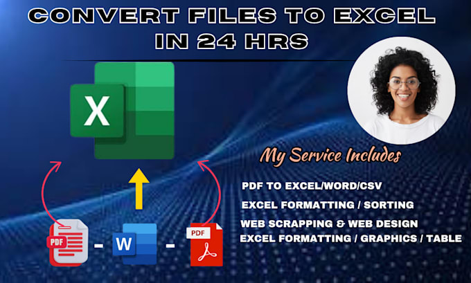 Convert pdf to excel, word to excel and formatting by Mary_halen01 | Fiverr