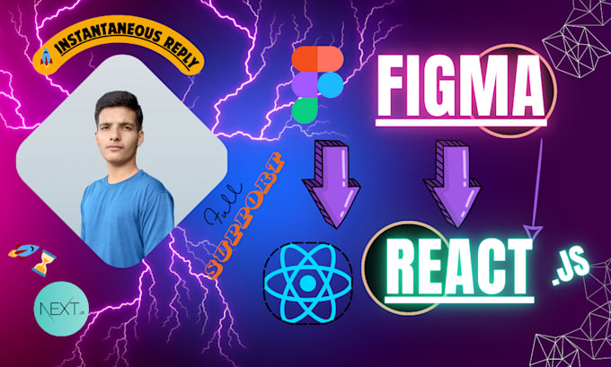 Convert figma to react js or next and xd, psd to react js, next js by ...