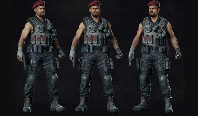 High detailed 3d character for game, ue5 modular rig for animaze ...