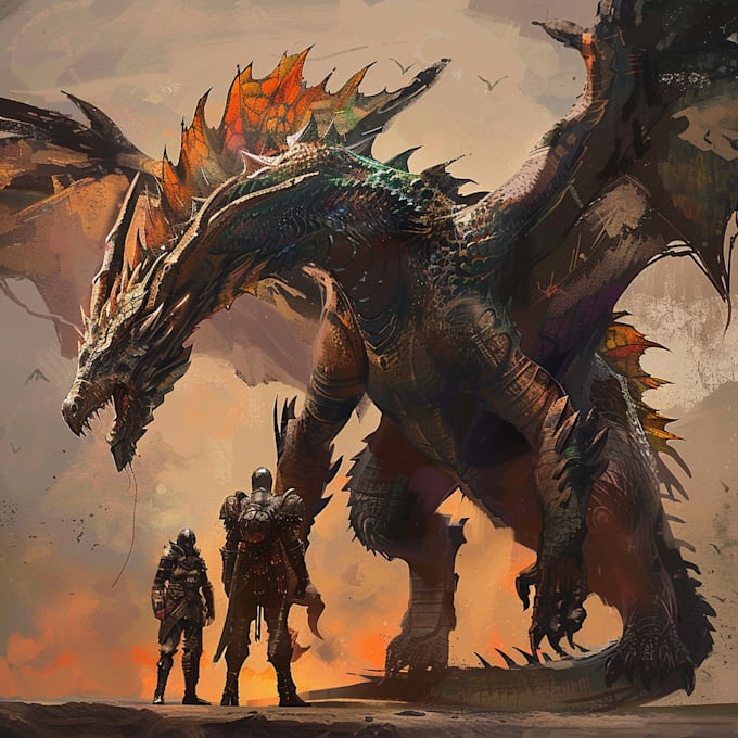 Concept art for characters, dragons and monsters by Usneru | Fiverr