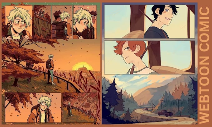 Draw comic page, webcomic, webtoon comic, comic strip storyboard based ...