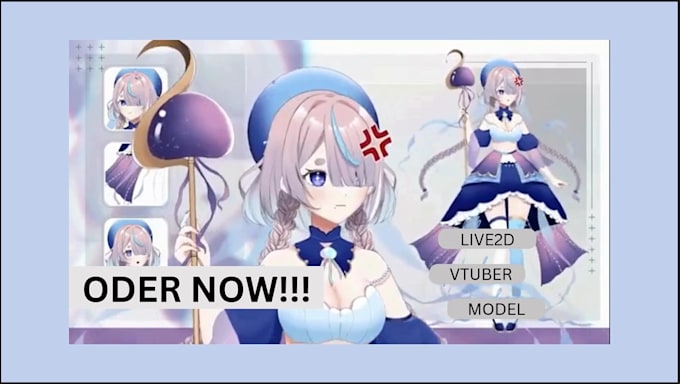 Make a professional 2d vtuber model and character design ready to rig ...