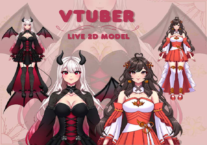 Draw live2d, vtuber model, chibi live2d, png tuber model with full body ...