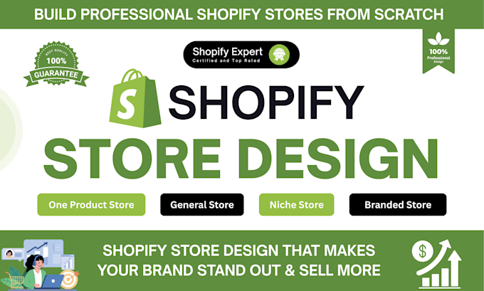 Do shopify store design, shopify website design, build shopify store or ...