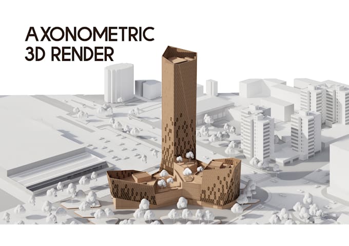 Axonometric isometric aerial 3d architectural rendering by ...