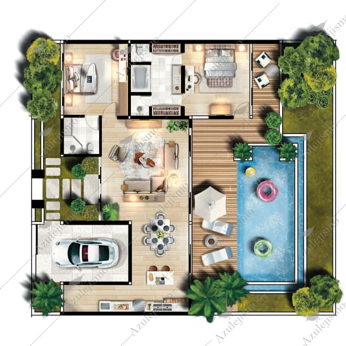 Do sketch of your spaces, in plan and isometric view with procreate by ...