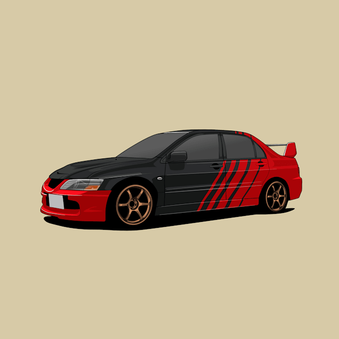 Draw a cool car vector illustration by Tubetcreative | Fiverr