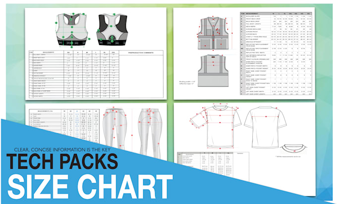 Develop size charts with all the measurements and graded specs for your ...