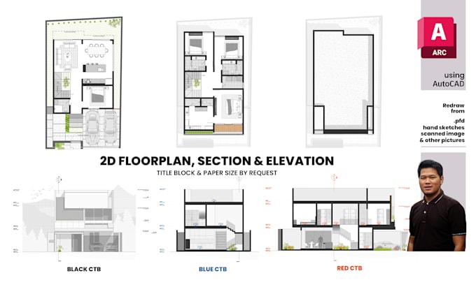 Draw 2d floor plans, sections, elevations using autocad by Muhamadzakky | Fiverr