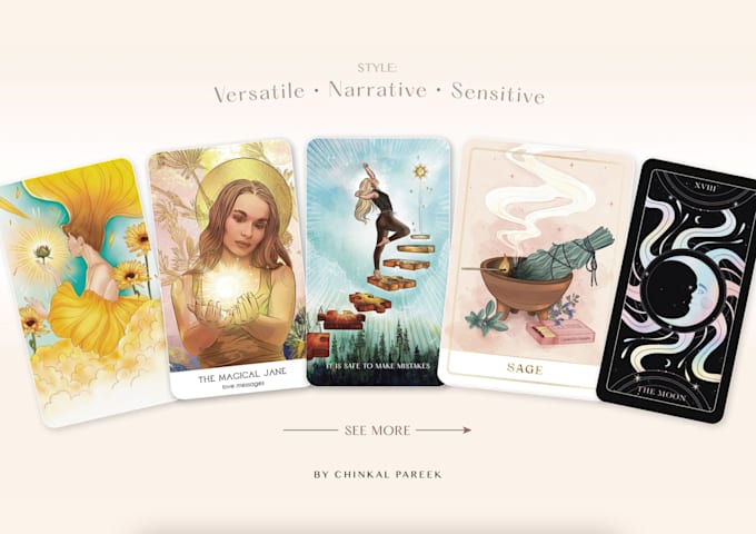 Illustrate beautiful tarot or oracle cards for you by Cp_studio777 | Fiverr