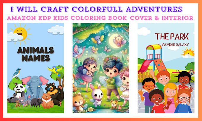 Craft colorful adventures amazon kdp kids coloring book cover and ...
