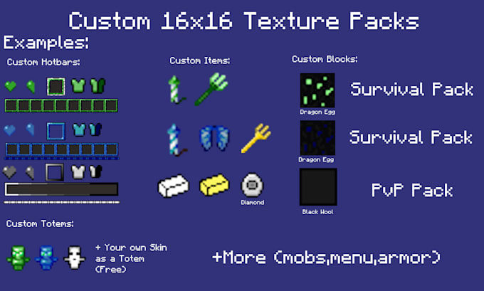 Make a custom minecraft texturepack for you by Leonbotta | Fiverr