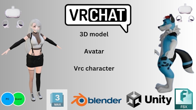 Create vrchat avatar model 3d character vrc avatar vrchat furry avatar furry rig by Lilbryyt ...