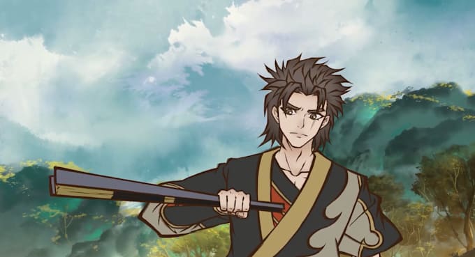 Create 2d anime fighting animation, 2d anime style, 2d japanese anime ...