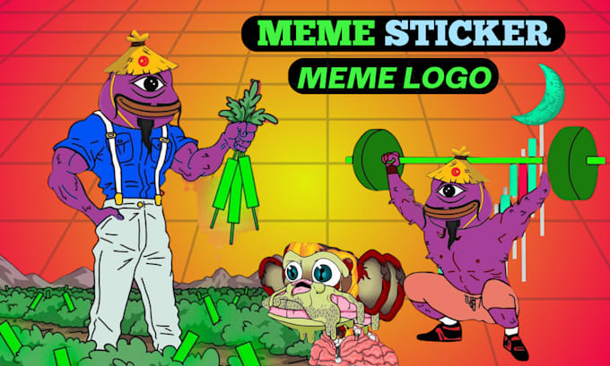 Do meme art, memecoin art, crypto logo pepe brett style crypto telegram ...