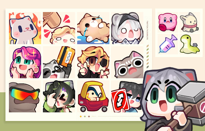 Draw custom twitch emotes by Imdarker21 | Fiverr