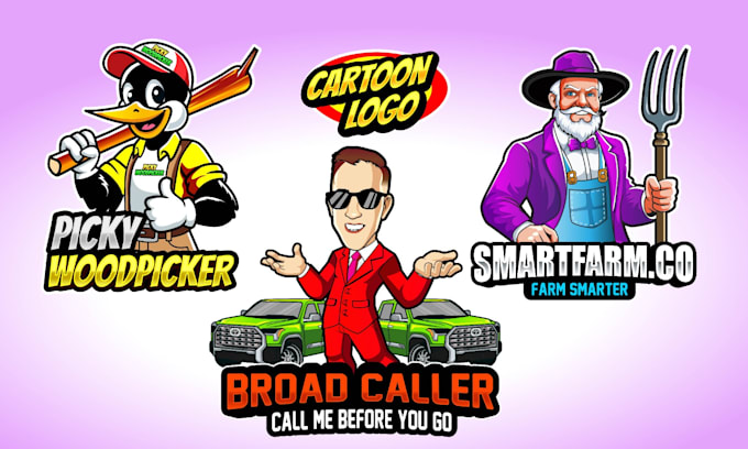 Design amazing cartoon mascot logo for your business by V3creation | Fiverr