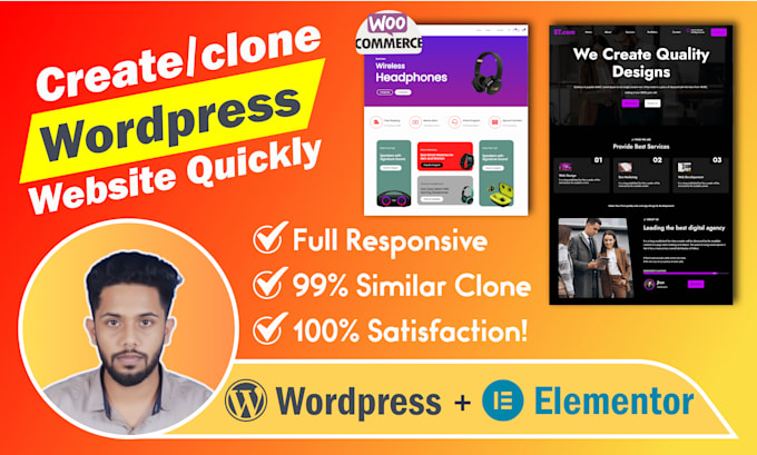 Clone or create a simple bespoke wordpress website with elementor pro quickly by Shahadot0016 ...