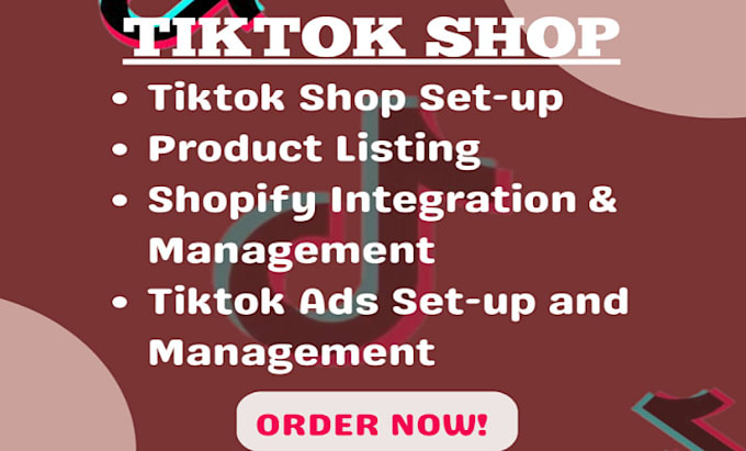 Setup tik tok shop, tik tok ads campaign, manage tik tok product listing by Des_cmr | Fiverr