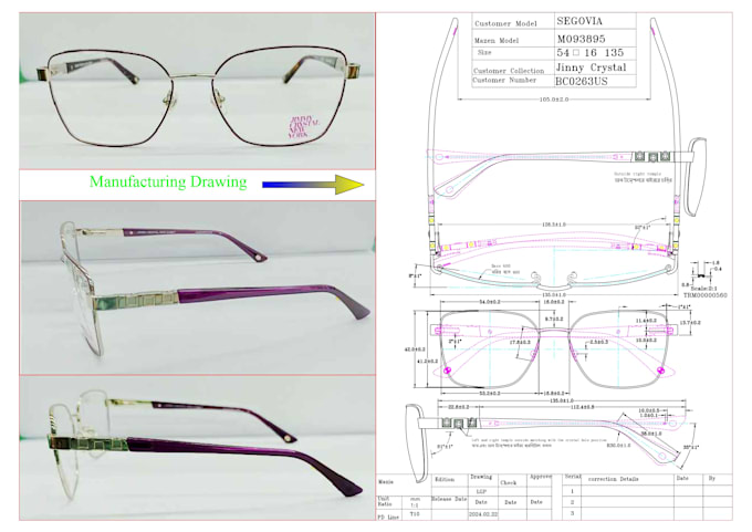 Do eye wear or sunglasses cad technical drawings by Jahidul_kazi | Fiverr