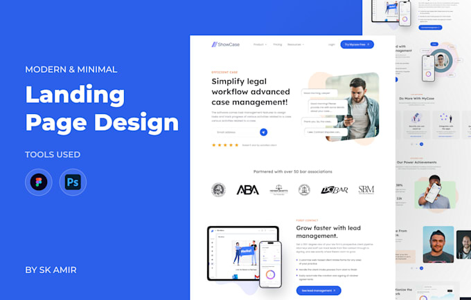 Do clean professional web landing page ui ux design figma by Uiamir36 ...