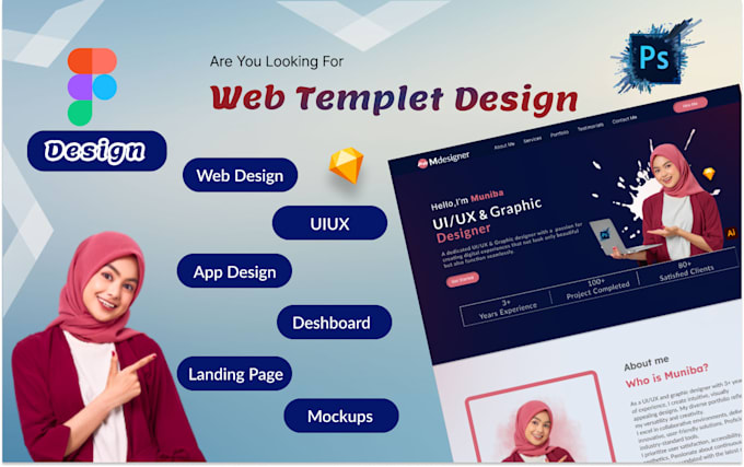 Professional figma website uiux and landing page uiux design by Designer_muniba | Fiverr