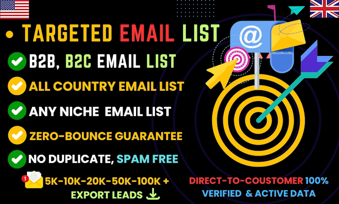 Build your dream niche targeted valid email list, b2b bulk email list building by ...