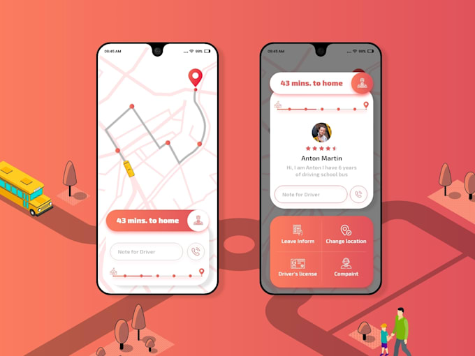 Develop bus tracking app, school bus tracking app, gps tracking ...