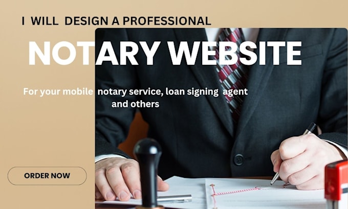 Notary logo notary landing page notary website with appointment ...