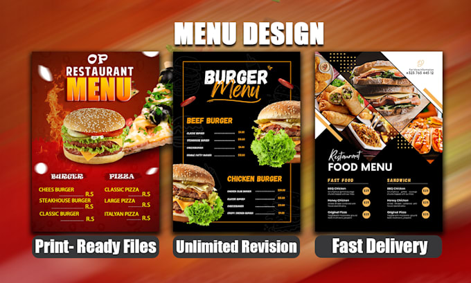 Design an amazing restaurant food menus by Thinu_ra | Fiverr