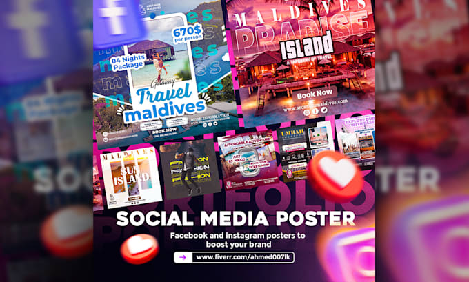 Engaging facebook and instagram posters to boost your brand by ...