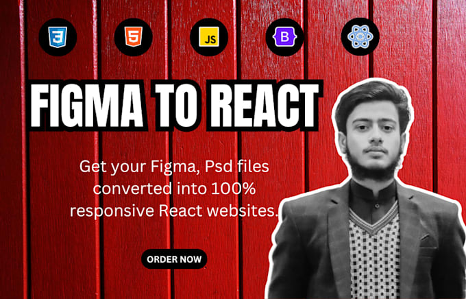 Convert figma to react figma to psd html css responsive website by ...