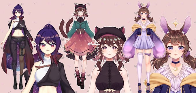 Create 2d vtuber model,2d vtuber, live2d rig, anime vtuber for ...