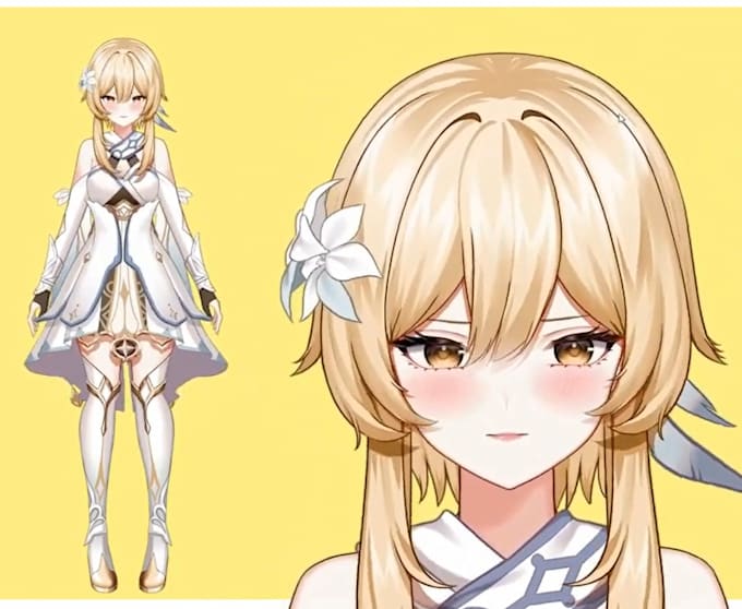 Draw live2d vtuber rigging animated live2d vtuber model avatar for ...