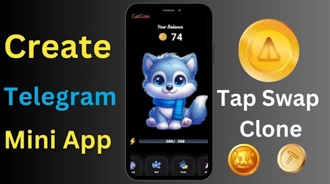 Build telegram mini game app, tapswap bot app, hamster kombat, crypto ... Build telegram mini game app, tapswap bot app, hamster kombat, crypto ...
