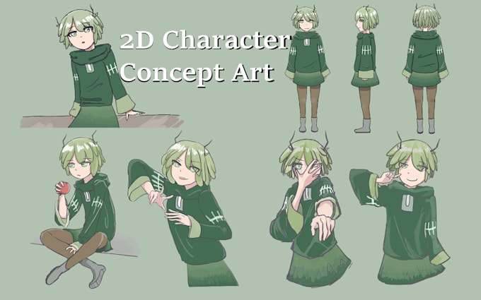 Draw 2d character concept art and illustration by Kadochii | Fiverr