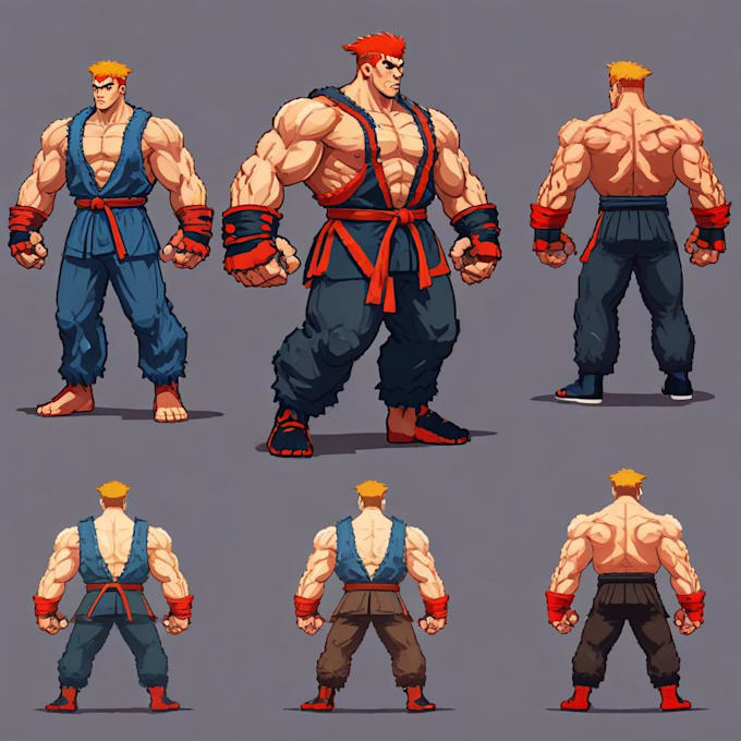 Create pixel art character sprite, pixel art assets, for video games ...