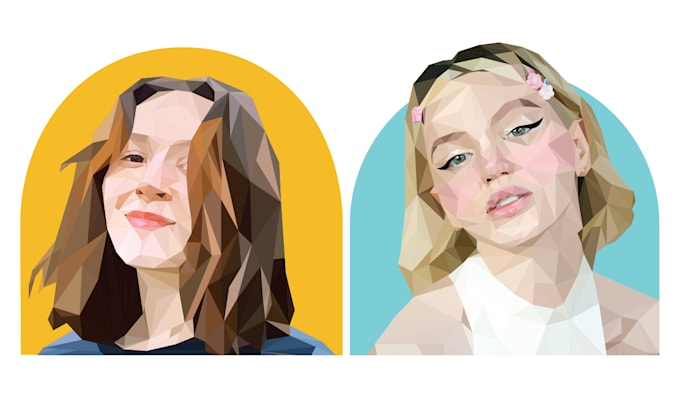 Draw your portrait in low poly vector in one day by Yaseminbalci | Fiverr