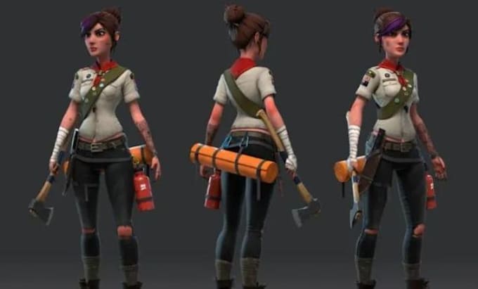 Model high quality 2d cartoon character, character modeling, 3d model ...
